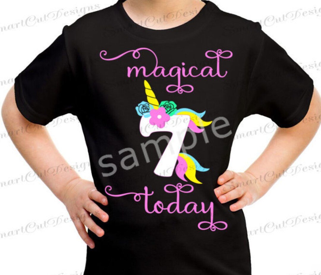 7th Birthday Unicorn Svg Birthday Girl 7 Svg Girl Unicorn Number 7 Svg ...