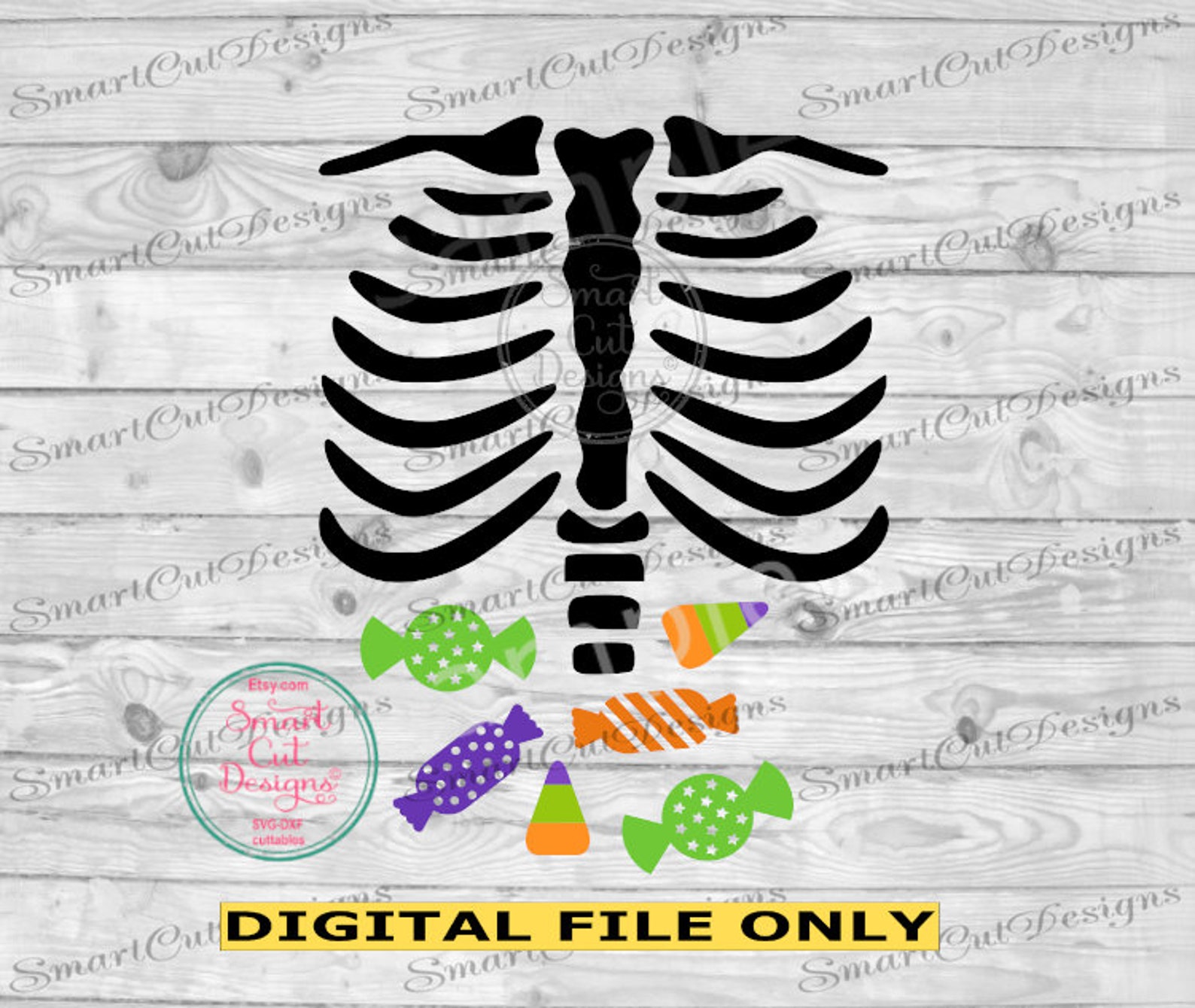X-ray Skeleton Svg Halloween Kid Svg Halloween Candy Tummy - Etsy