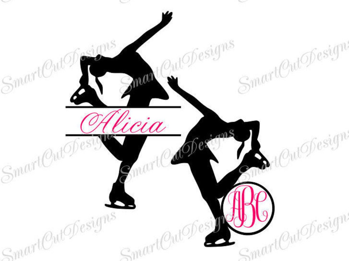 Ice Skating Svg Split Ice Skating Monogram Svg Ice Skates Svg | Etsy