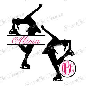 Ice Skating Svg Split Ice Skating Monogram Svg Ice Skates Svg Figure ...