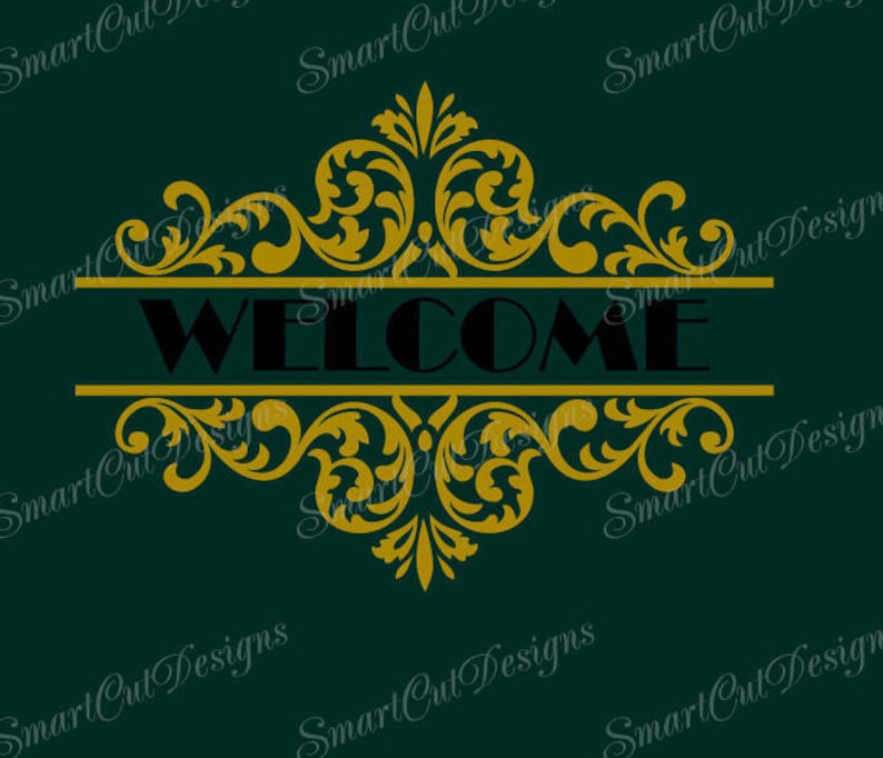 Scroll Split Frame Svg Family Name Label Frame Floral Split - Etsy