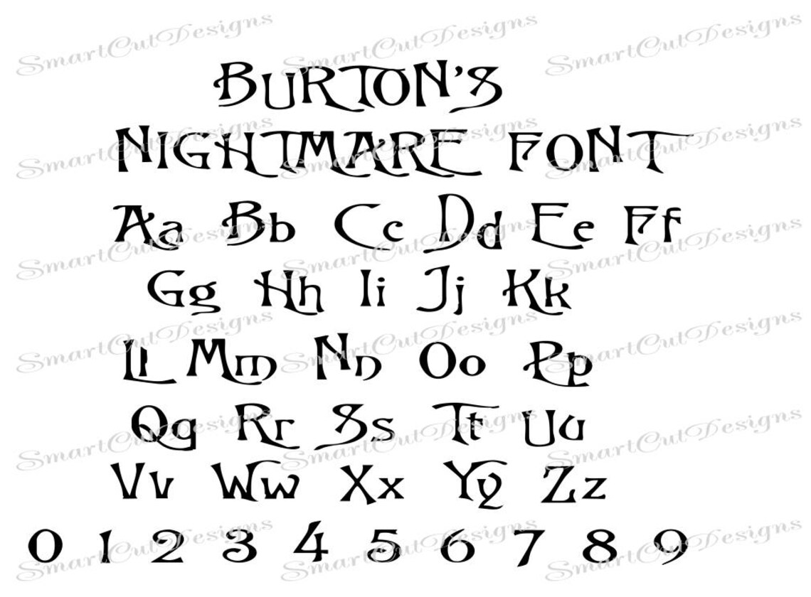 Nightmare Svg Font Christmas Nightmare Svg Letters Gothic - Etsy