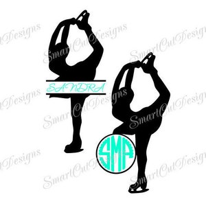 Ice Skating Svg Split Ice Skating Monogram Svg Ice Skates Svg Figure ...