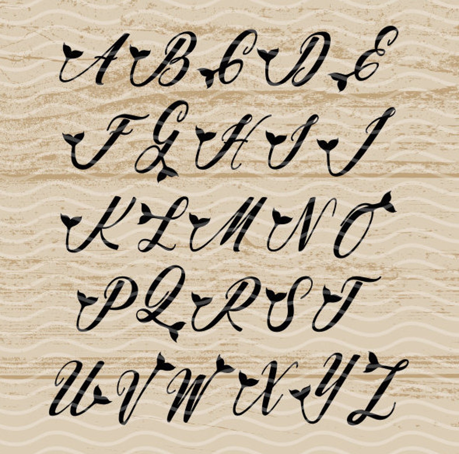 Cola de sirena SVG Letras Mermaid Vibes SVG Fuente Mermaid - Etsy España