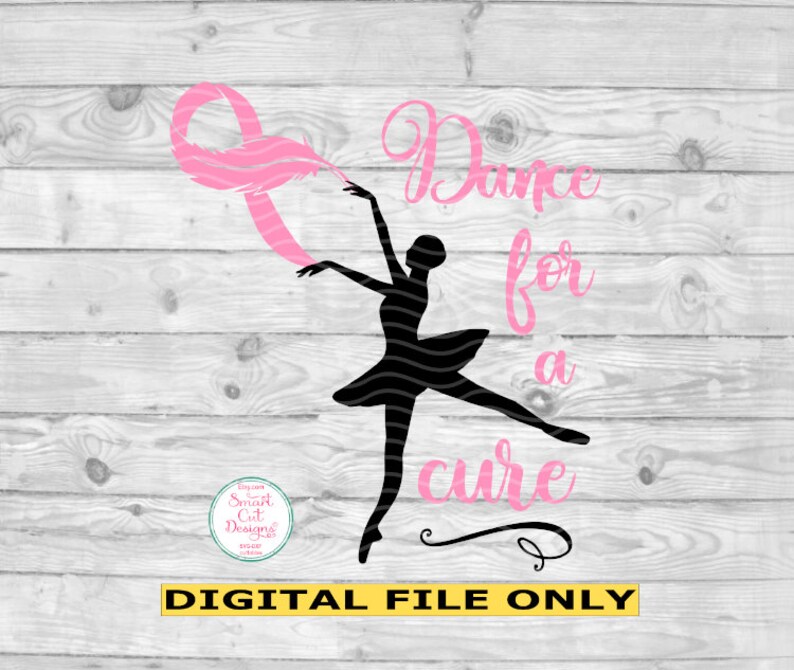 Breast Cancer Dance Svg Awareness Svg Ballerina With Pink | Etsy