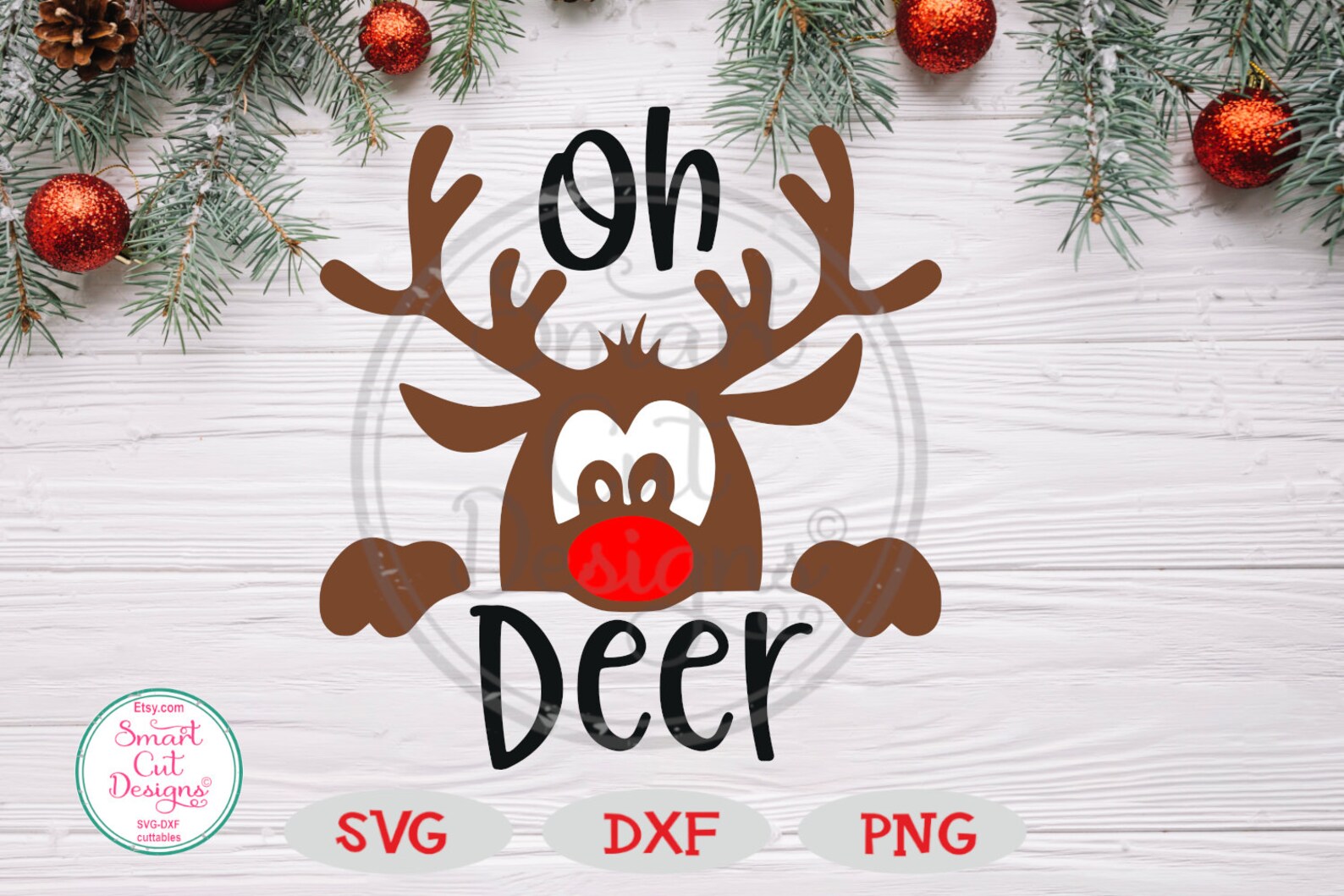 Oh Deer Svg Christmas Svg Reindeer Face Svg Cute Deer - Etsy