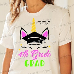 4th Grade Grad Svg Last Day of School Svg Graduation Unicorn Svg ...