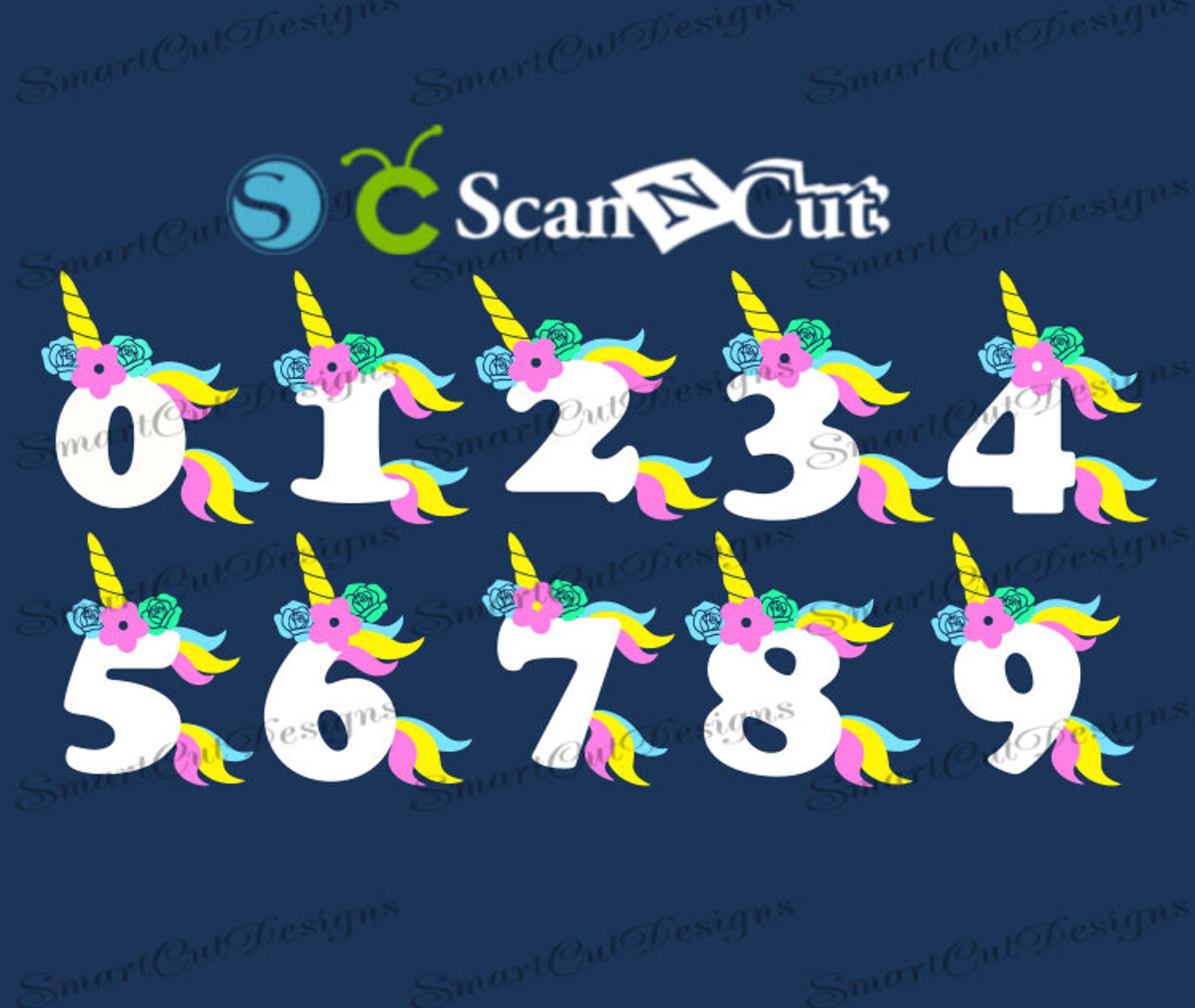 Birthday Numbers SVG Set 0-9 Unicorn Svg Unicorn Birthday Svg | Etsy