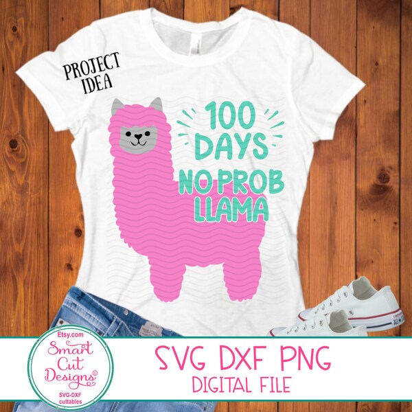100th Days of School With Llama Svg - Etsy