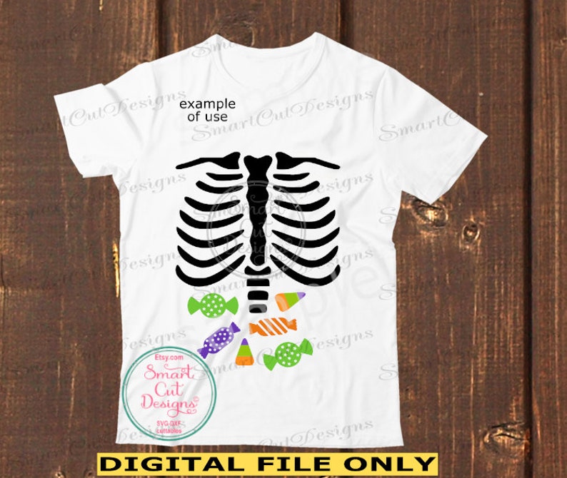 X-ray Skeleton Svg, Halloween Kid Svg, Halloween Candy Tummy, Candy ...