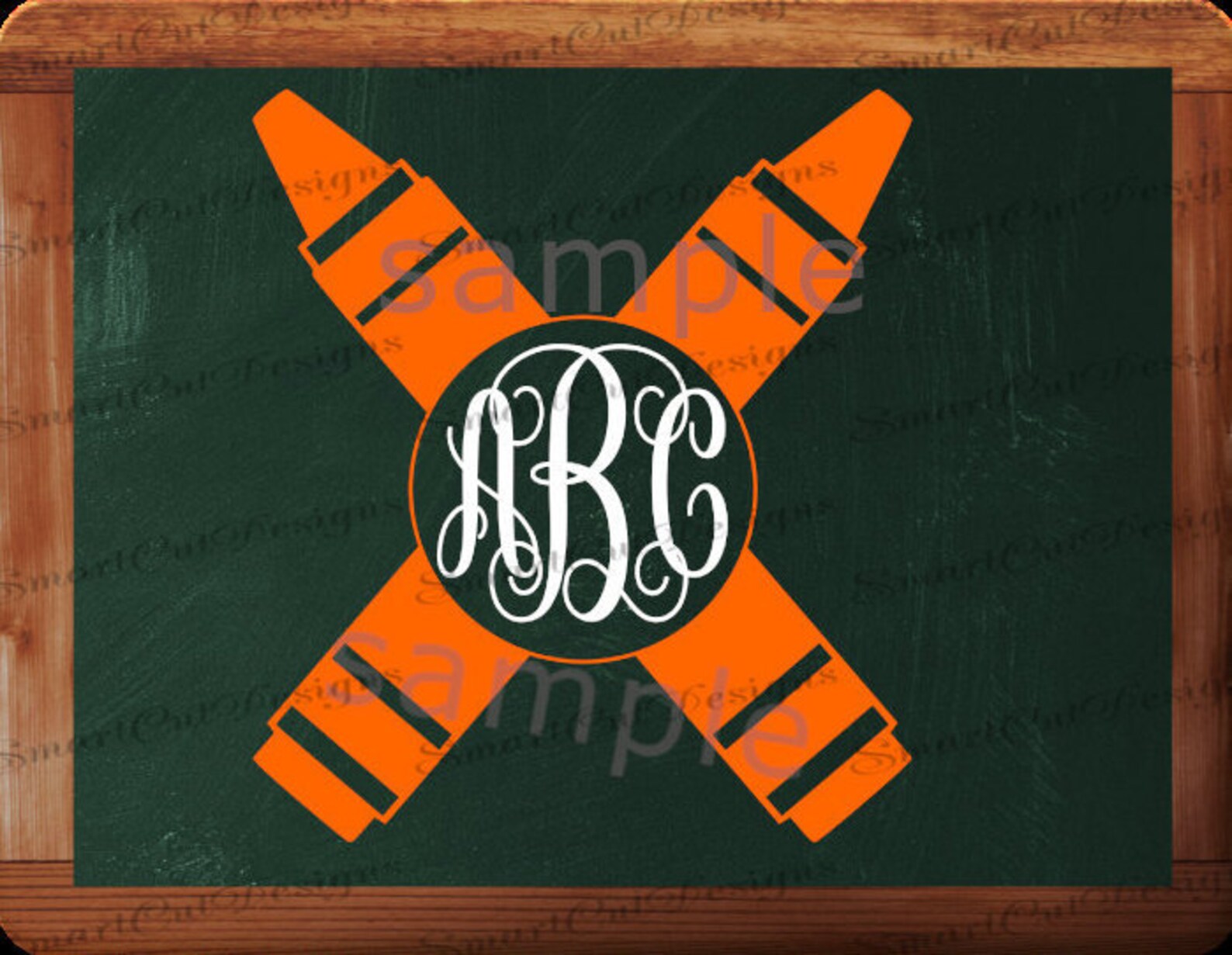 Crayon Monogram Svg Teacher Monogram Svg School Svg Back to - Etsy