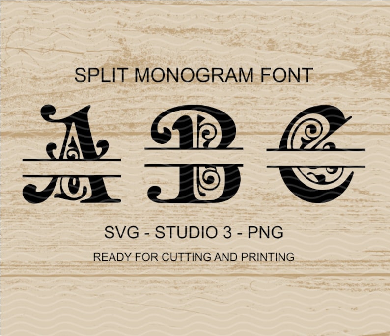 Split Monogram Font Svg Split Monogram Letters Svg Monogram | Etsy