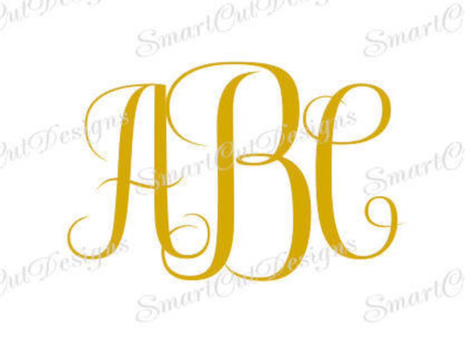 Cursive Monogram Font Svg monogram Letters Svg Anniversary - Etsy UK