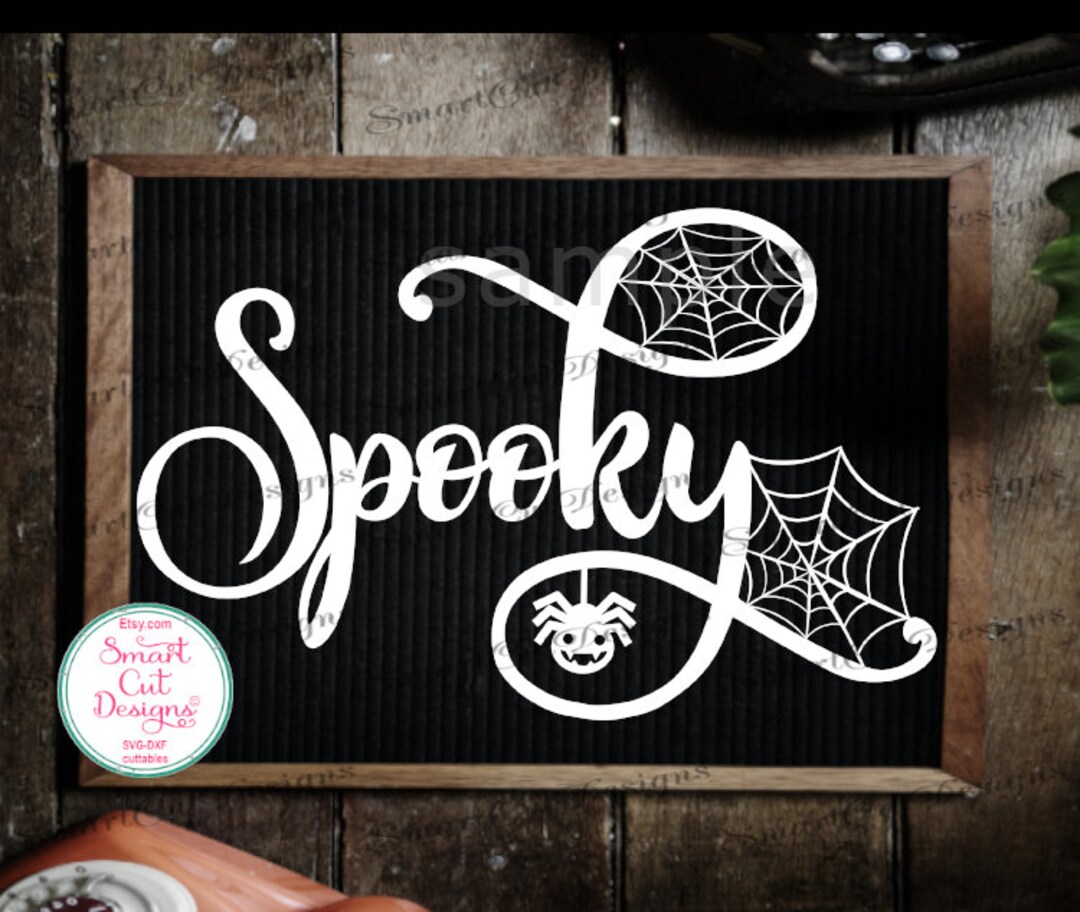 Spooky Svg Halloween Svg Wooden Sign Svg Hand Lettered Svg Halloween ...