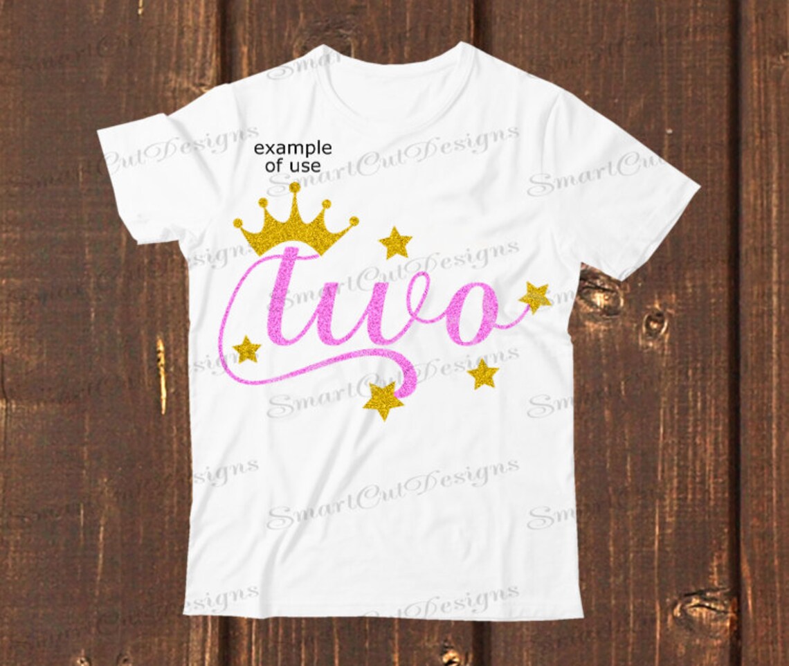 2nd Birthday Svg Princess Birthday Svg Crown Svg Two Svg | Etsy