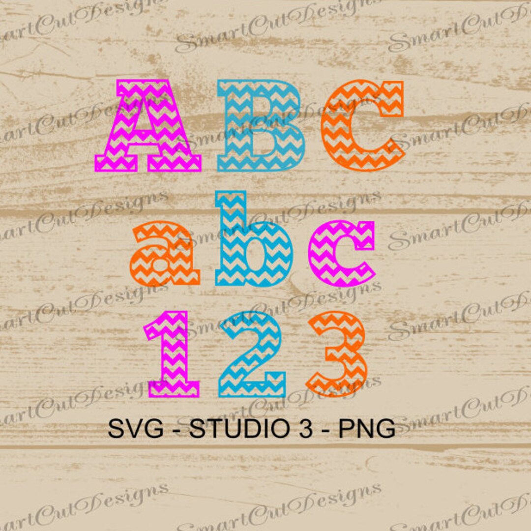 Chevron Monogram Font Svg Chevron Letters Svg Chevron Numbers Svg ...
