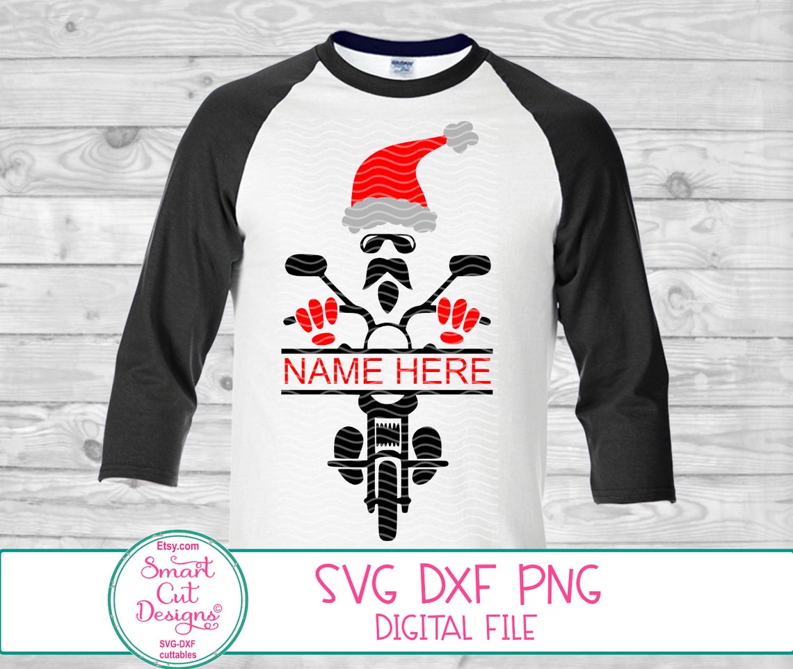 Motorcycle Santa Monogram Svg Santa Ridding Motorcycle T-shirt - Etsy