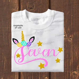 7th Birthday Svg Unicorn Birthday Svg Seven Svg Unicorn Number 7 Svg ...