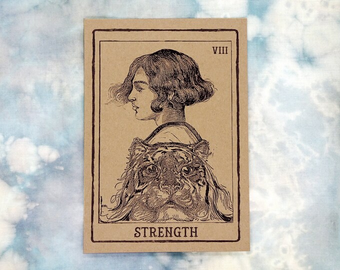 Strength Tarot Card Art Print - Etsy UK