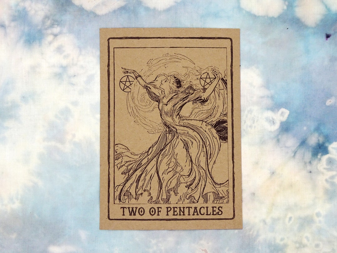 Two of Pentacles Tarot Card Art Print - Etsy