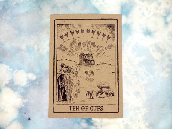 Ten of Cups Tarot Card Art Print | Etsy