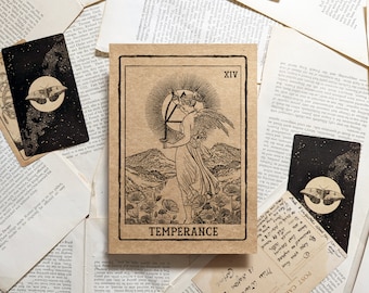 Temperance Tarot Card Print Major Arcana Art Poster Temperance Canvas ...