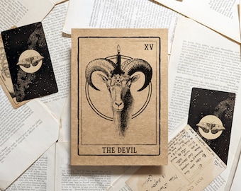 The Devil Tarot Card Print Major Arcana Art Poster the Devil Canvas ...