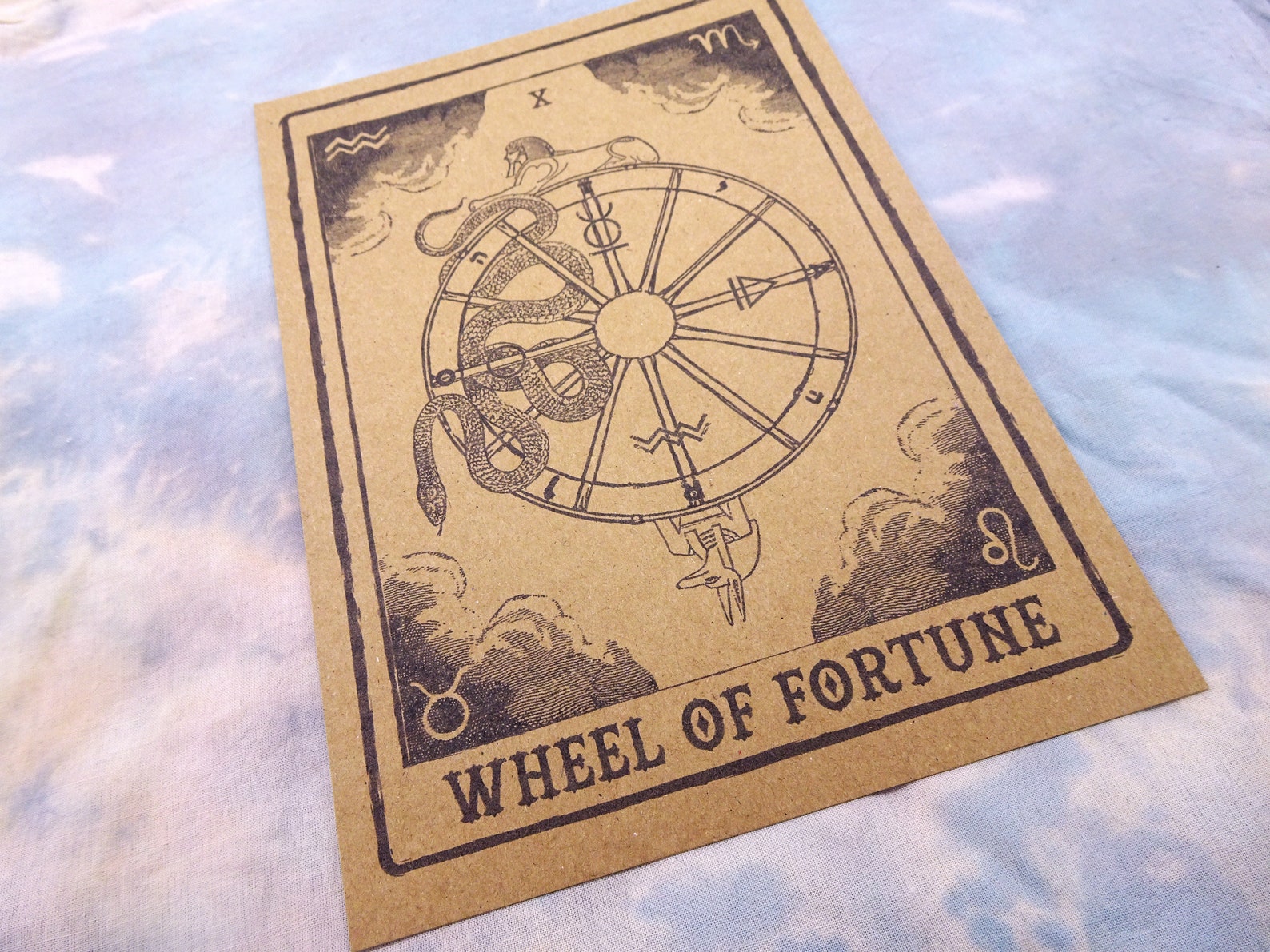 Wheel of Fortune Tarot Card Art Print | Etsy