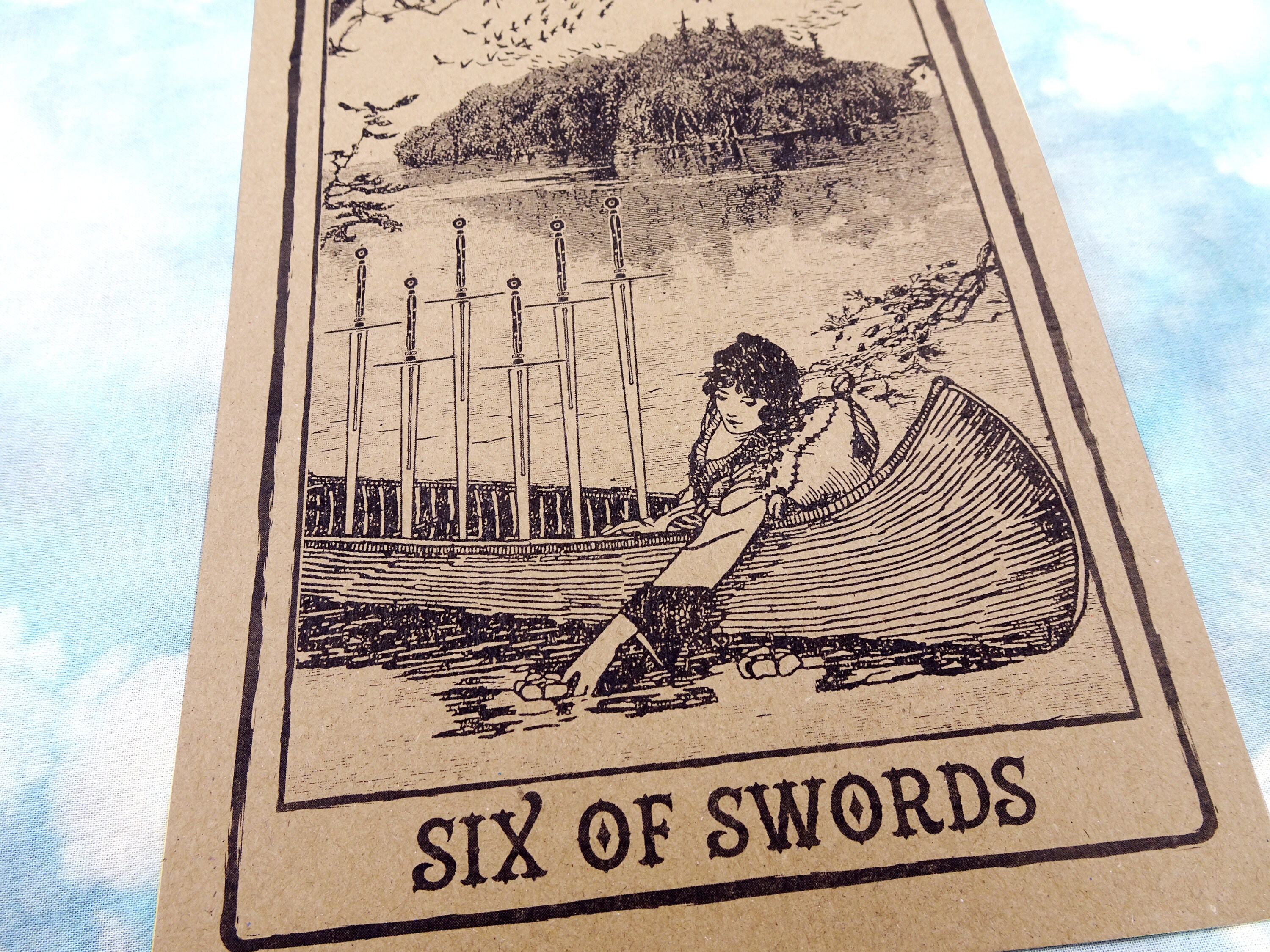Six of Swords Tarot Card Art Print | Etsy