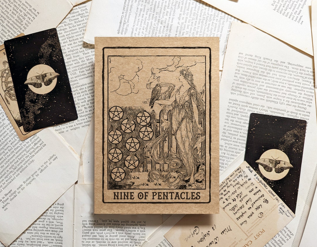 Nine of Pentacles Tarot Card Art Print - Etsy