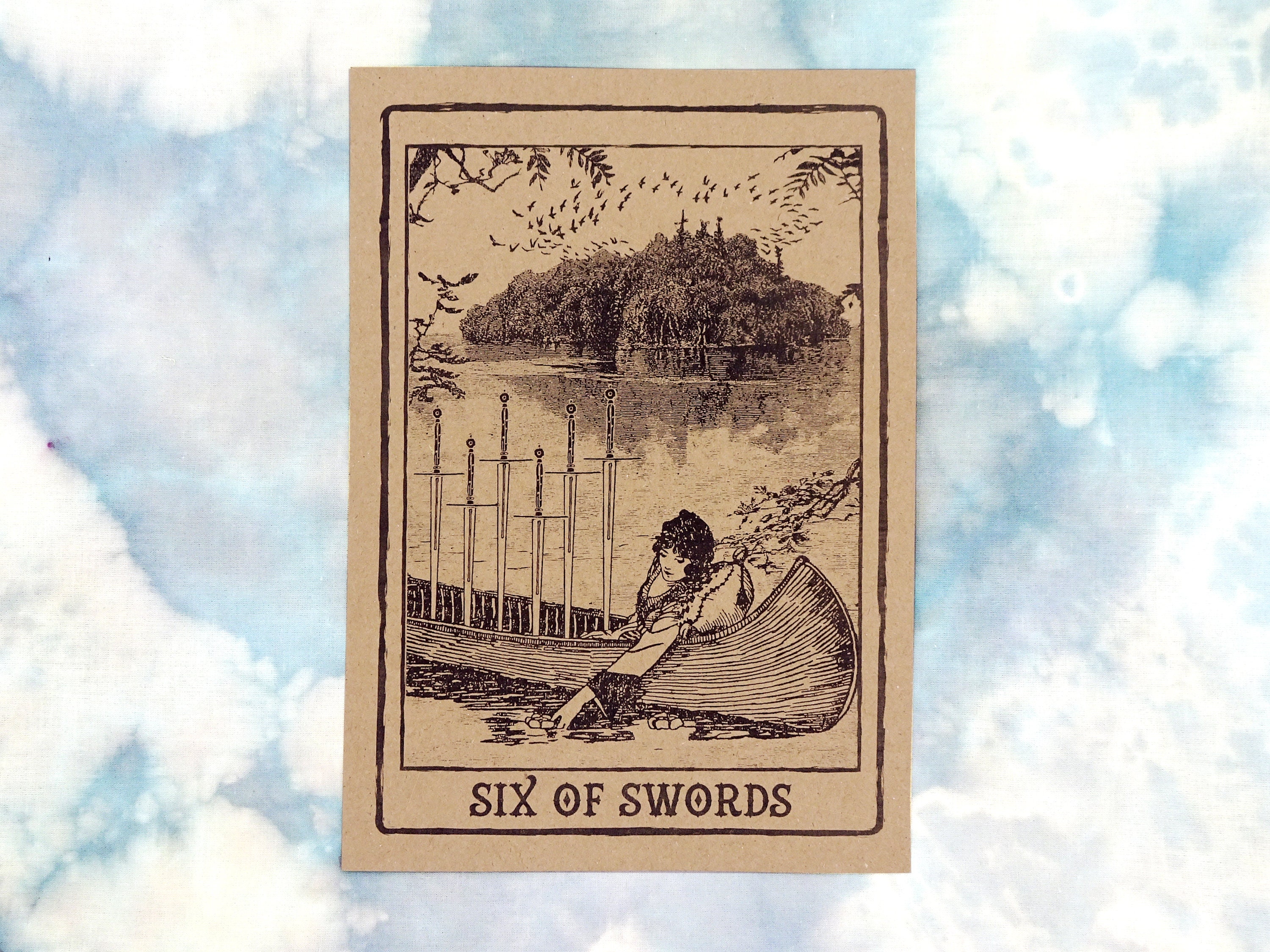 Six of Swords Tarot Card Art Print | Etsy