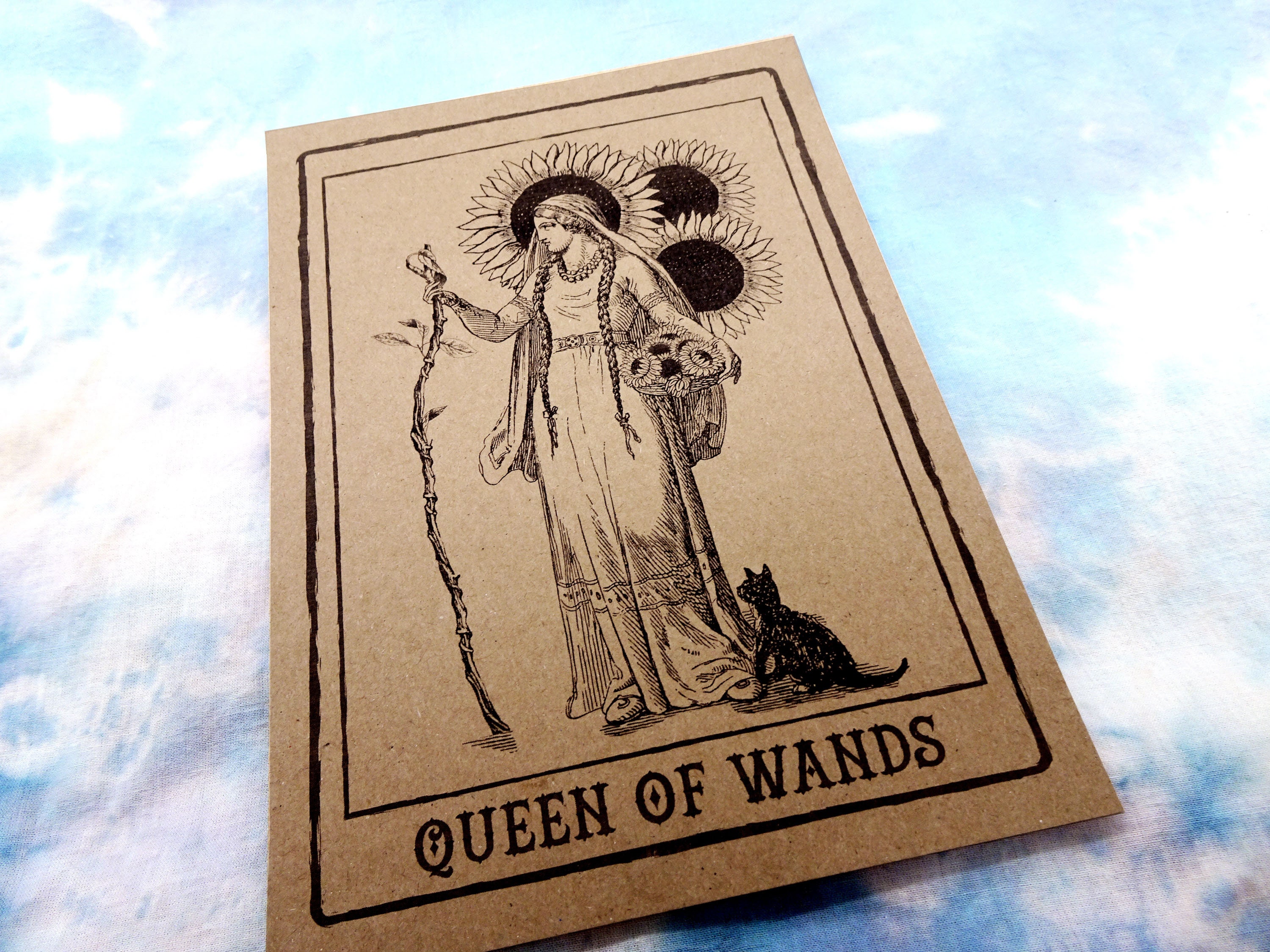 Queen of Wands Tarot Card Art Print - Etsy