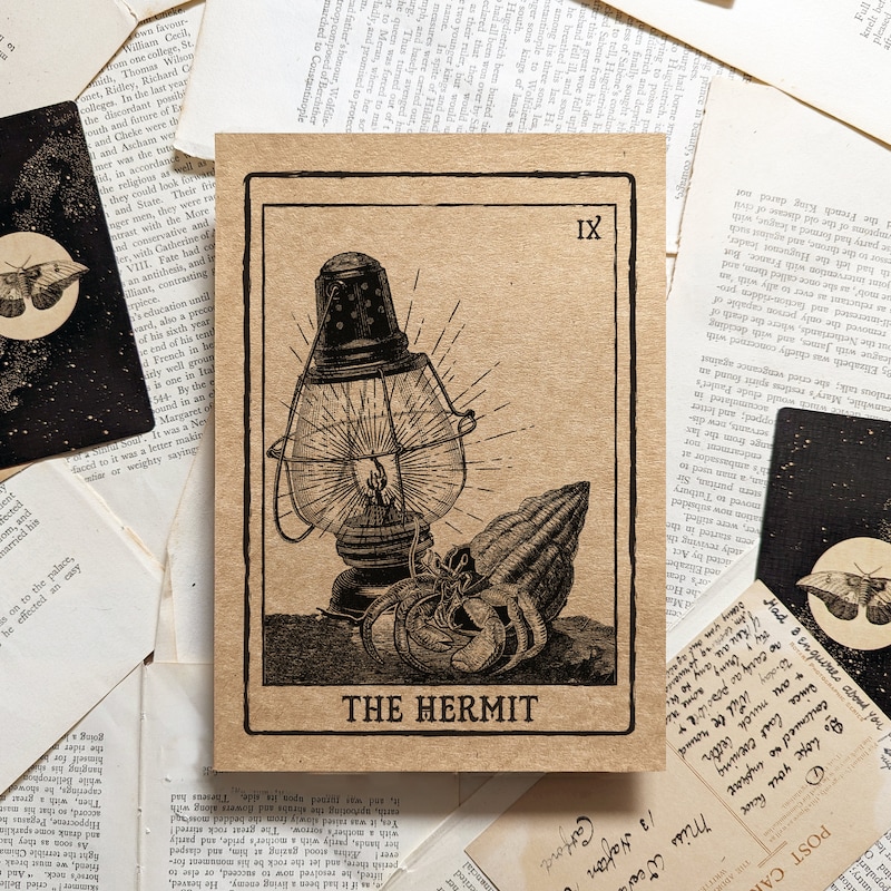 The Hermit Card Wall Art - Etsy