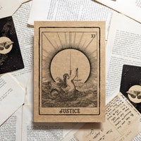 Justice Tarot Card Poster Major Arcana Art Print Justice Canvas ...