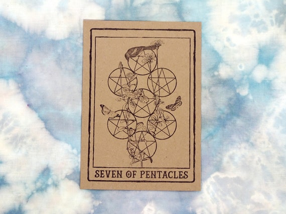 Seven of Pentacles Tarot Card Art Print Prints Digital Prints etna.com.pe