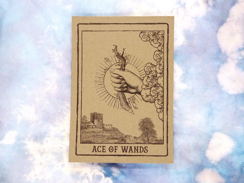 Ace of Wands Tarot Card Art Print - Etsy