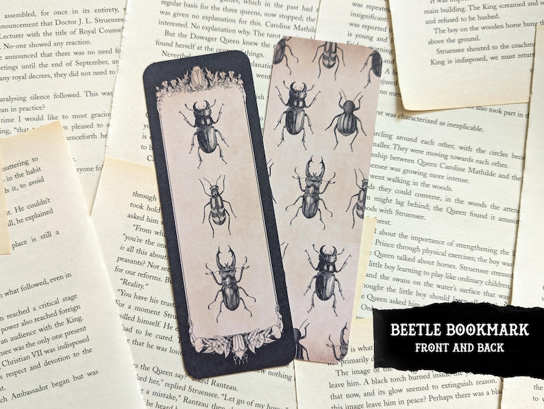 Creepy Crawlies Themed Bookmark Set - Moths, Spiders, Beetles - Etsy