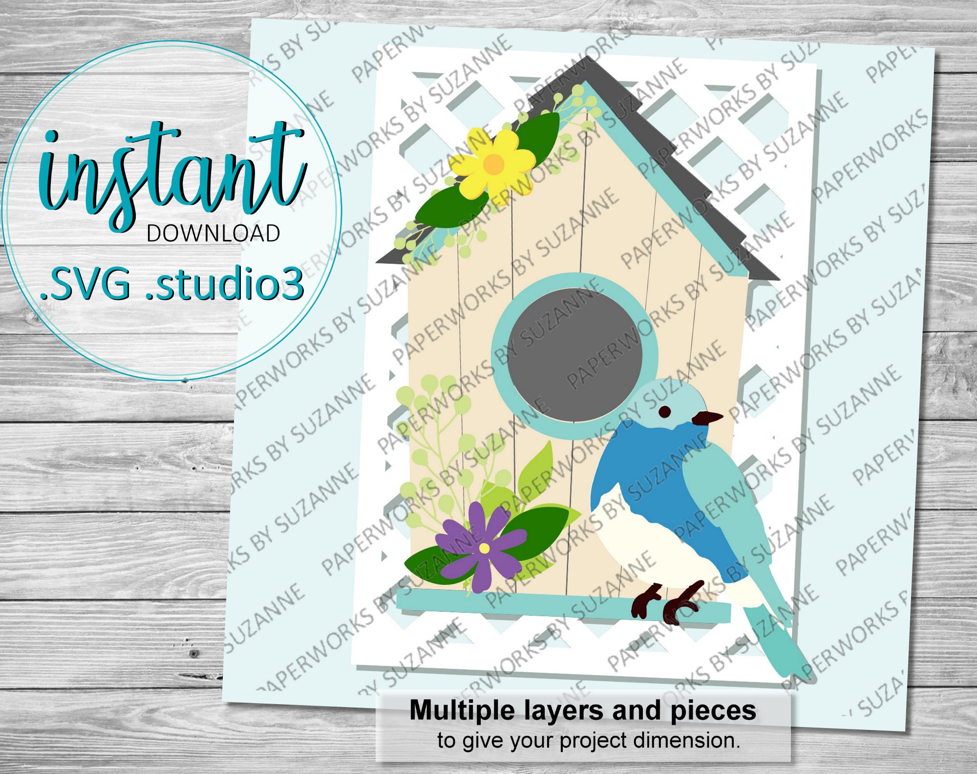 Bird and Birdhouse .SVG .studio3 .GSP for Silhouette Cricut | Etsy