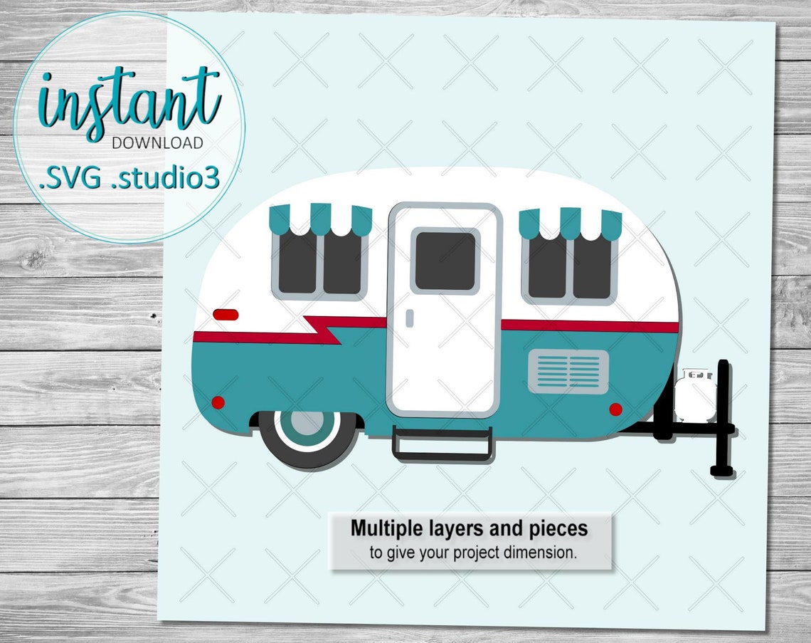 Vintage Camper .SVG .studio3 .GSP for Silhouette Cricut and - Etsy