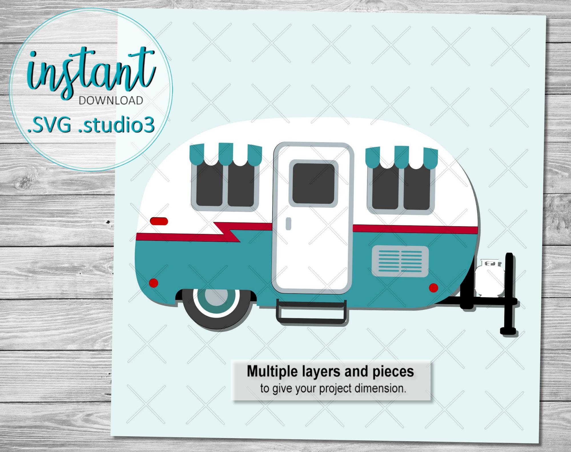 Vintage Camper .SVG .studio3 .GSP for Silhouette Cricut and - Etsy