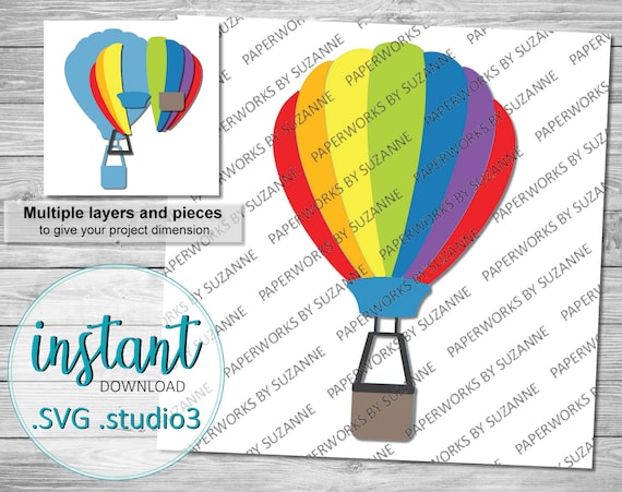Hot Air Balloon .SVG .studio3 .GSP for Silhouette Cricut and - Etsy