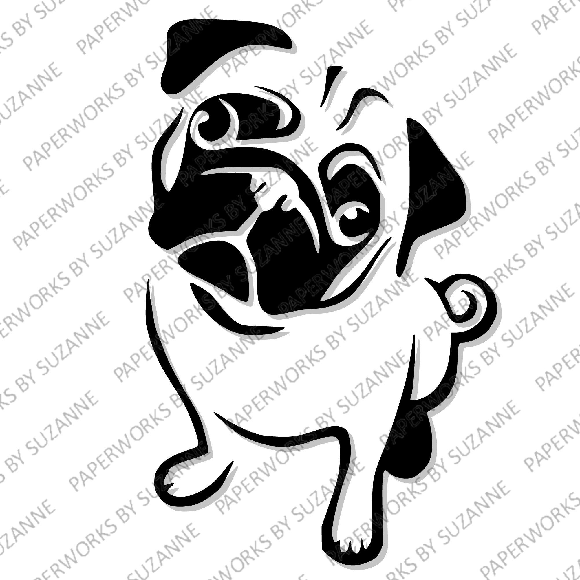 Pug Life 3 designs .SVG .Studio3 .GSP for Silhouette Cricut | Etsy