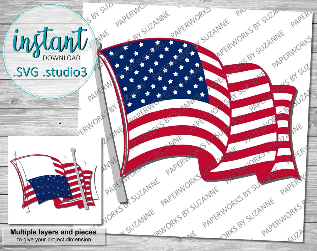 American Flag .SVG .studio3 .GSP for Silhouette, Cricut and Other ...