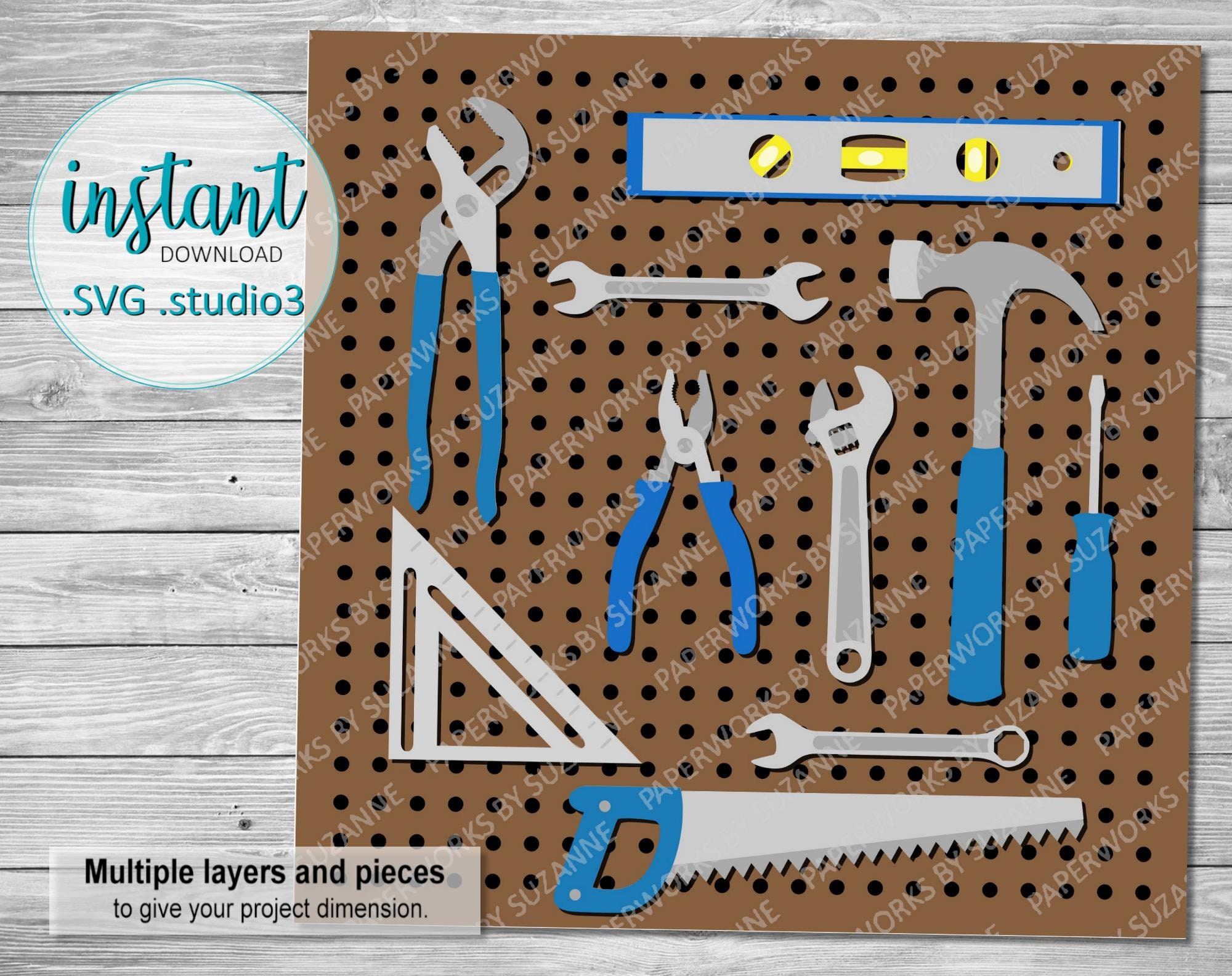Hand Tools SVG, Studio3, PNG Clipart for Cricut, Silhouette & Other ...