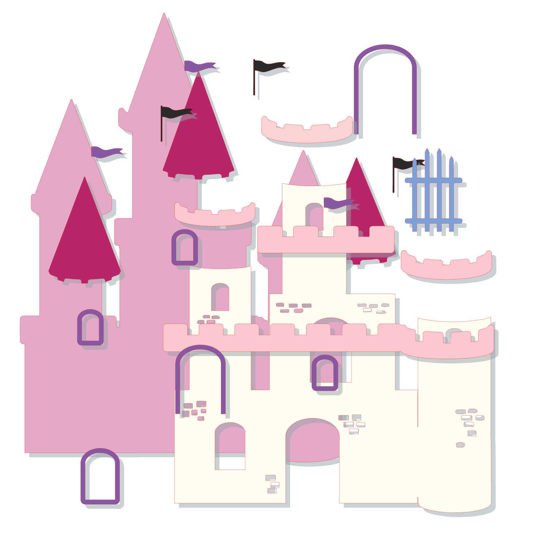 Princess Castle .SVG .studio3 .GSP for Silhouette Cricut and - Etsy