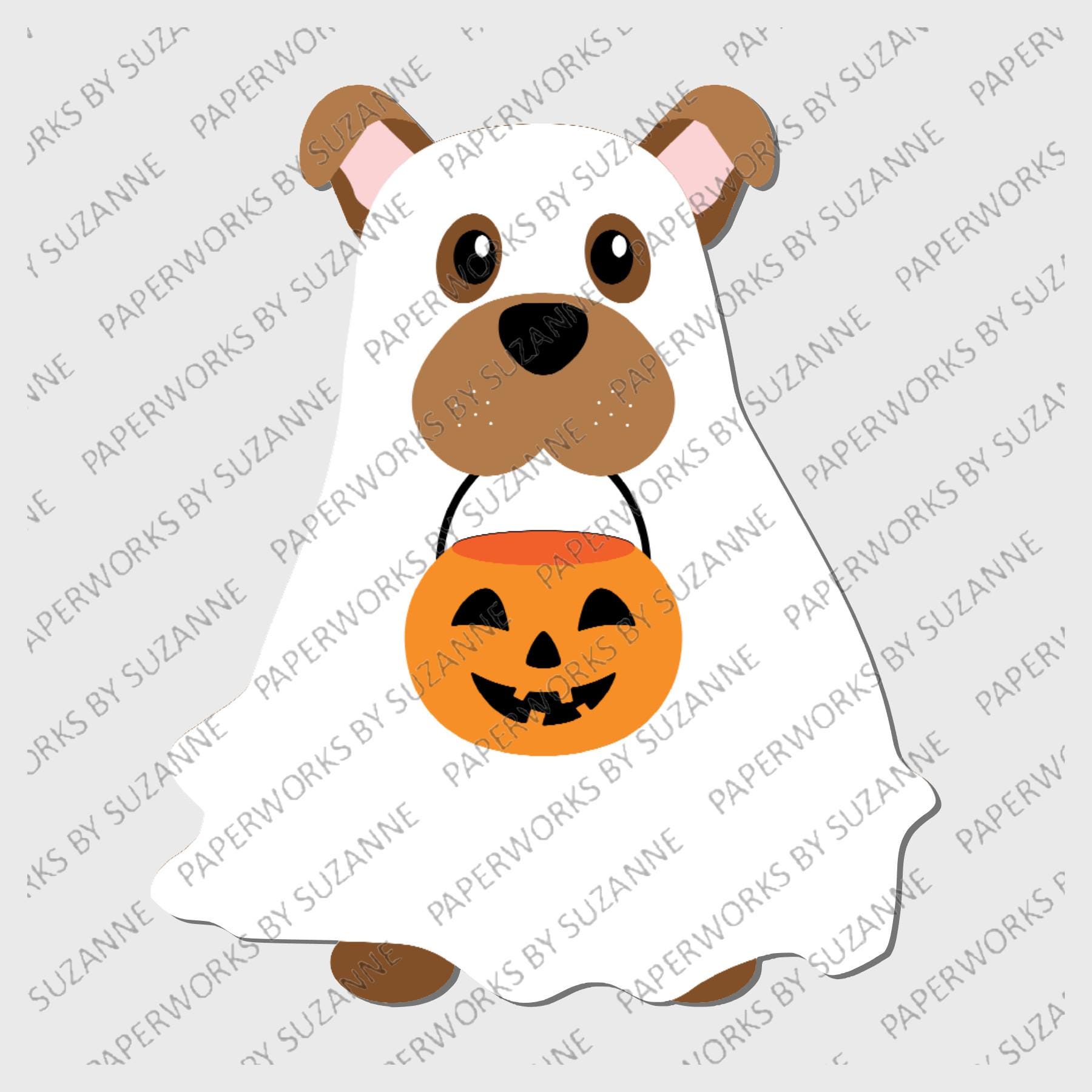 Puppy Ghost, Dog in Halloween Costume .SVG .studio3 for Silhouette ...