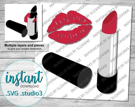Lèvres pulpeuses et rouge à lèvres . Svg. Studio3 . GSP pour | Etsy