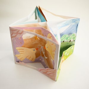 Spring Pop-up Book Template Hand-painted DIY Carousel Book for Easter ...