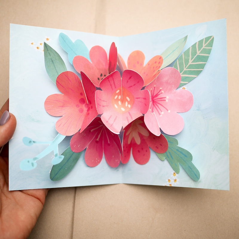 Handpainted Cards Flower - Etsy