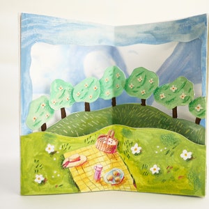 Spring Pop-up Book Template Hand-painted DIY Carousel Book for Easter ...
